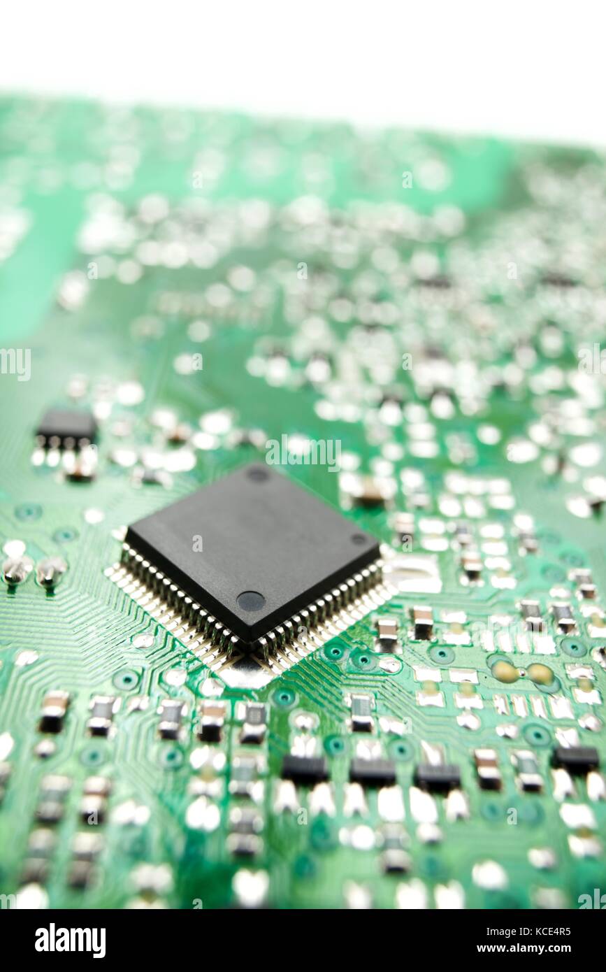 Chip close up on a integrated circuit Stock Photo - Alamy