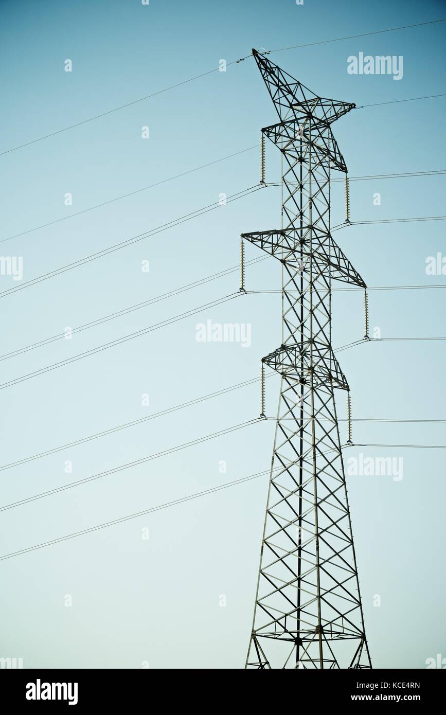 Power line in Navarra, Spain Stock Photo - Alamy