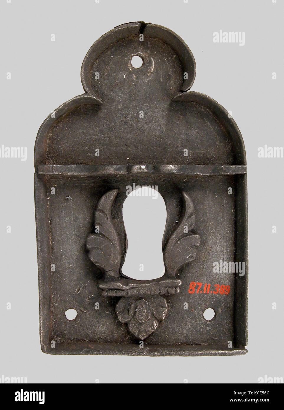 Escutcheon Plate, 15th century or later, European, Iron, Overall: 3 7/8 ...