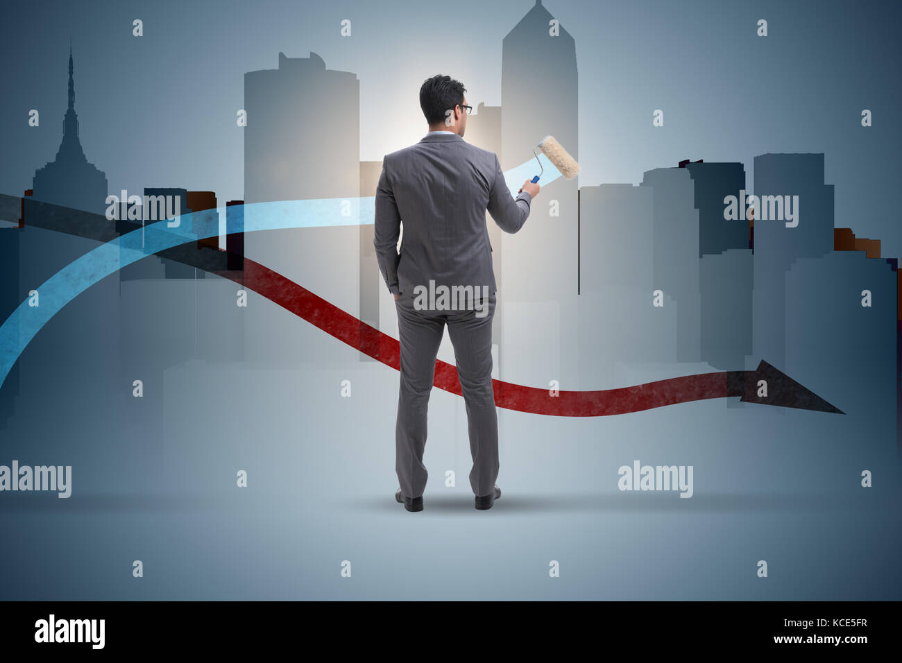 Businessman drawing charts in forecasting concept Stock Photo - Alamy
