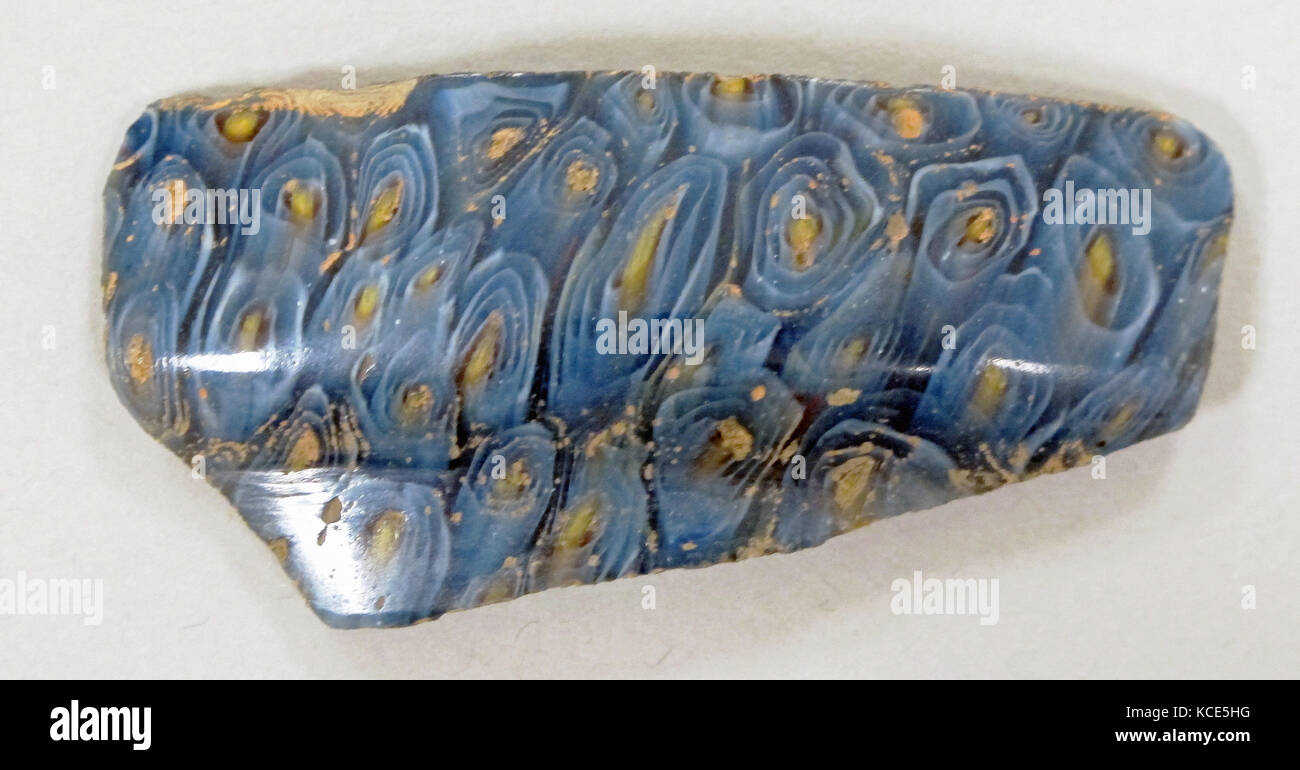 Glass mosaic carinated dish fragment, late 1st century B.C.–early 1st ...