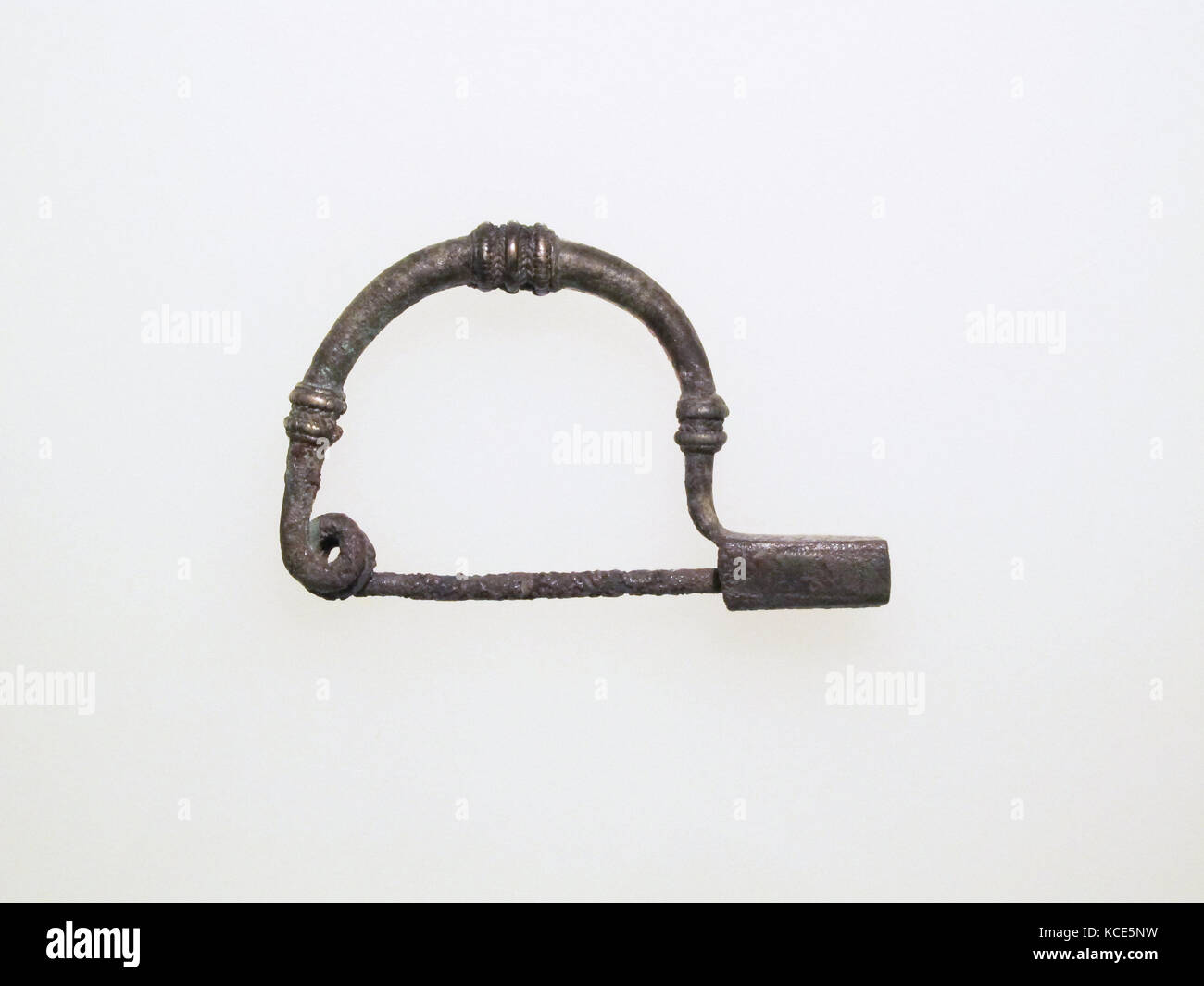 Fibula, bow-shaped, 7th–6th century B.C., Etruscan, Silver, Other: 1 1/ ...