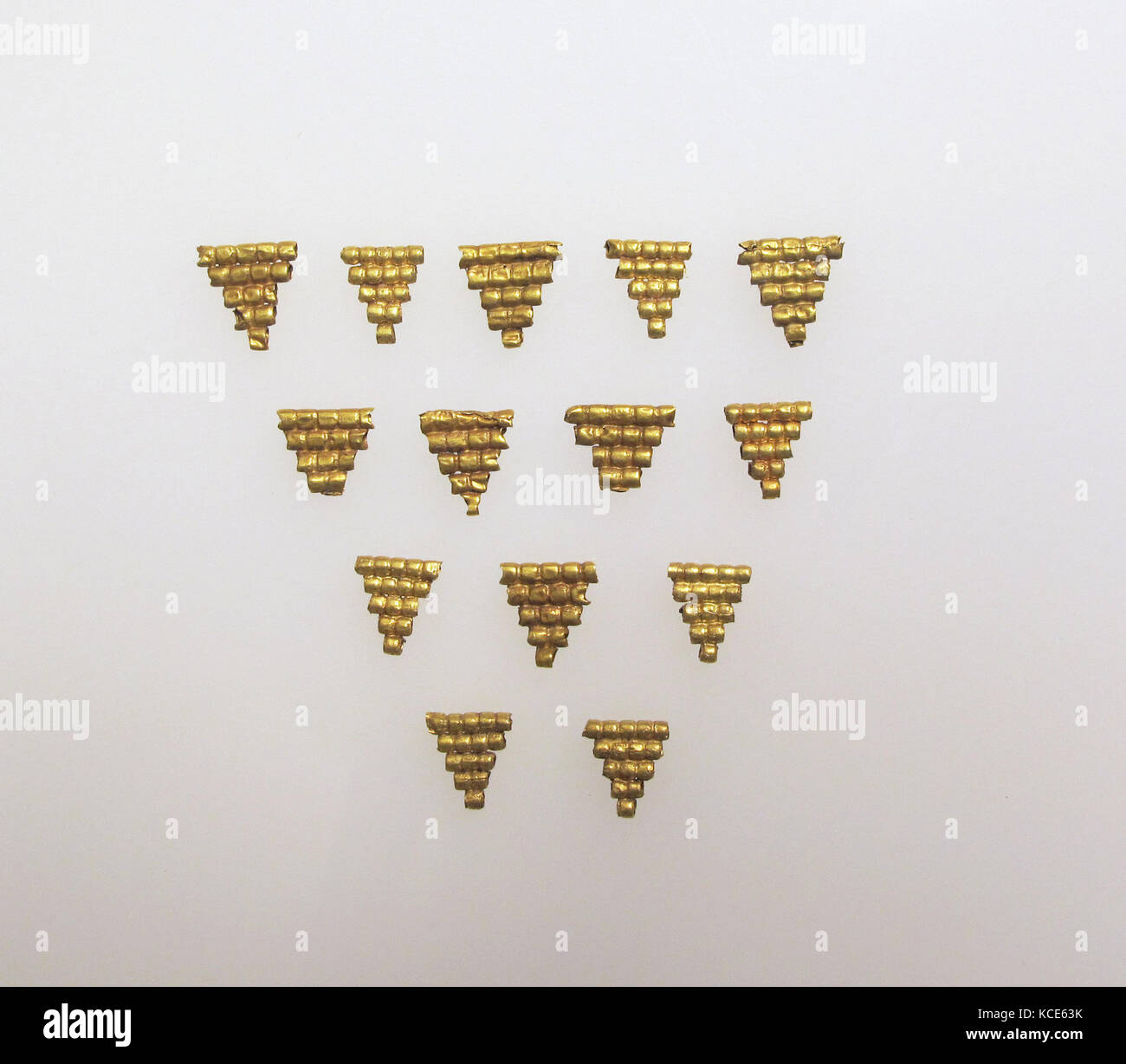 Bead ornaments, triangular, 14, Late Classical, 4th century B.C., Greek ...