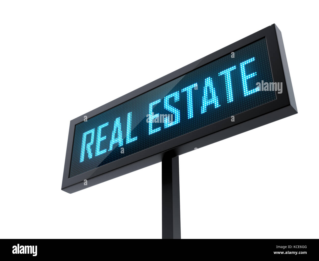 Real Estate Led signage isolated on white background Stock Photo - Alamy
