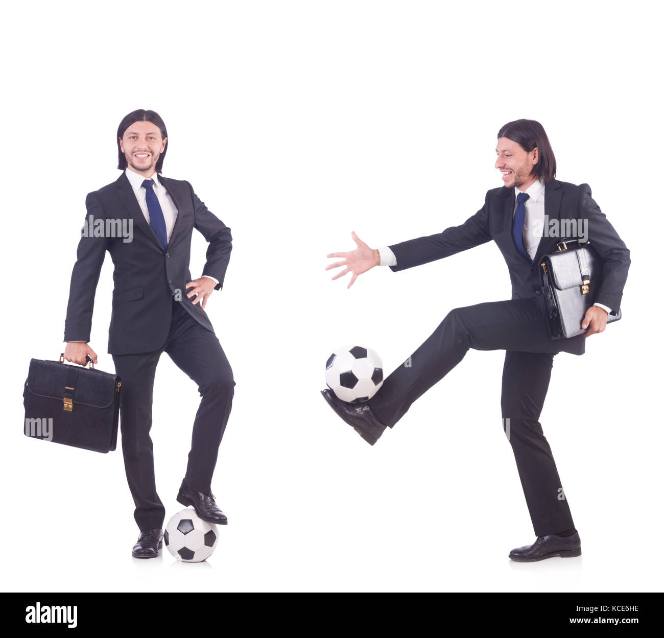 Man with football isolated on white Stock Photo - Alamy