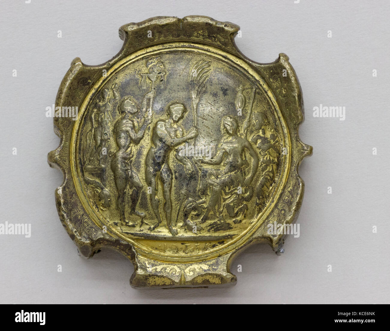 Sword Pommel, 16th century, Italian, Bronze, gold, H. 2 13/16 in. (7.1 ...