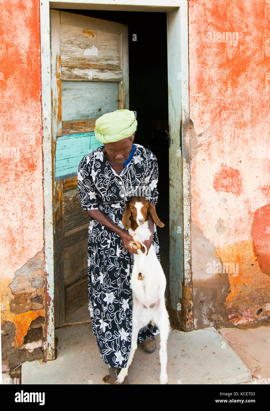 Elderly Village woman living in rural village Namibia Africa Stock ...