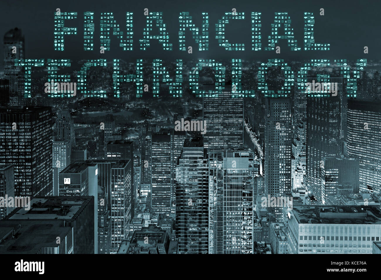 Smart city concept with fintech financial technology concept Stock ...
