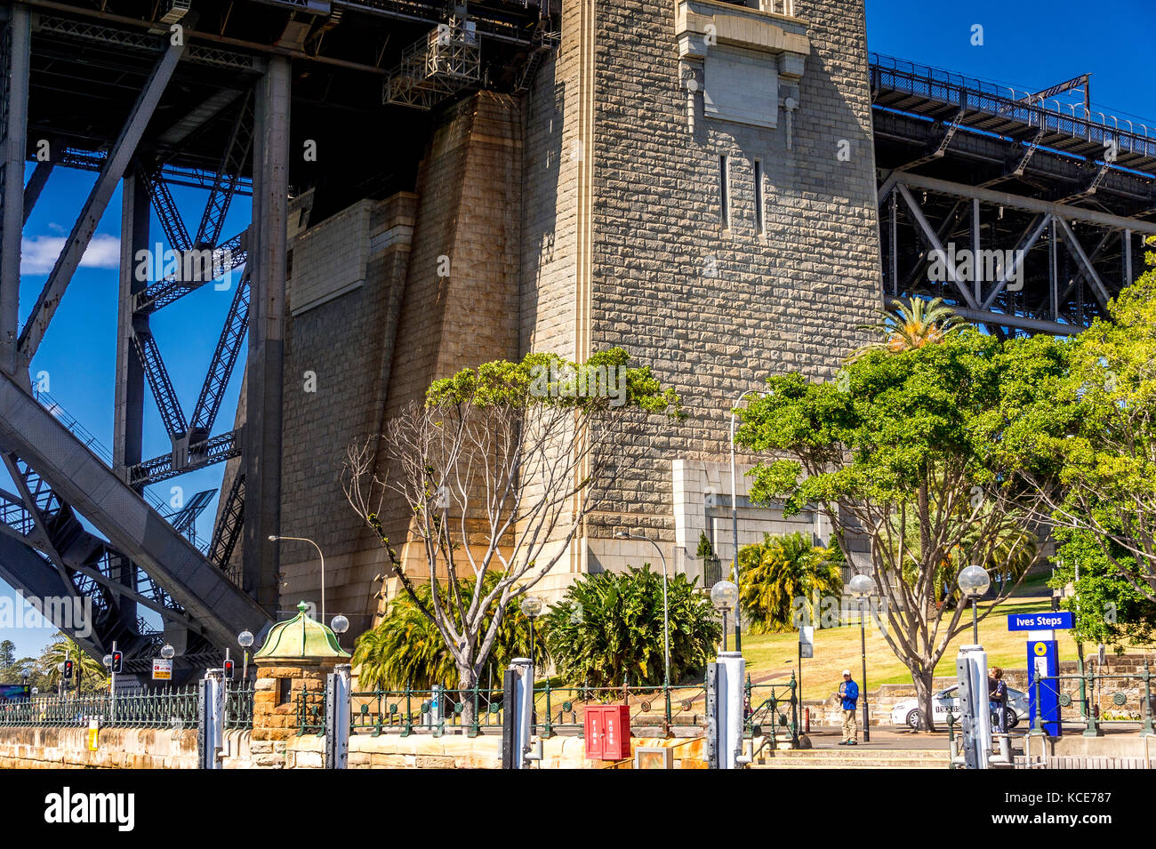 The southern pylon of the Sydney Harbour Bridge in Sydney, Australia ...