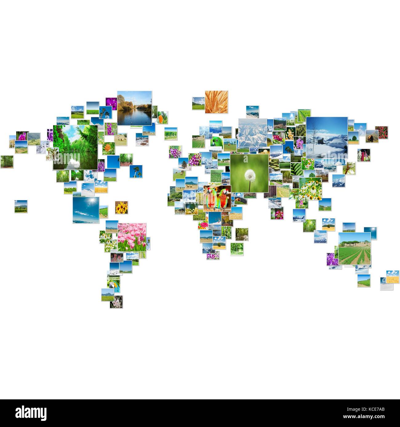 World map made of nature photos Stock Photo - Alamy