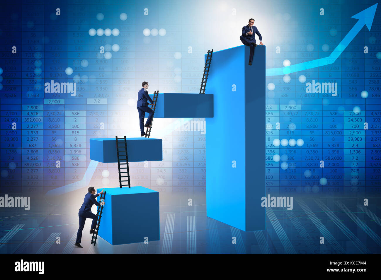 Businessman climbing blocks in career ladder business concept Stock ...