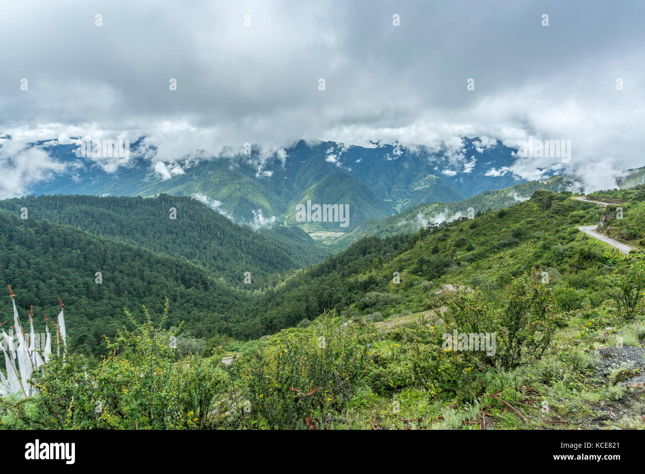 Chele La Pass in Bhutan separates Paro from the Haa valley and raches ...