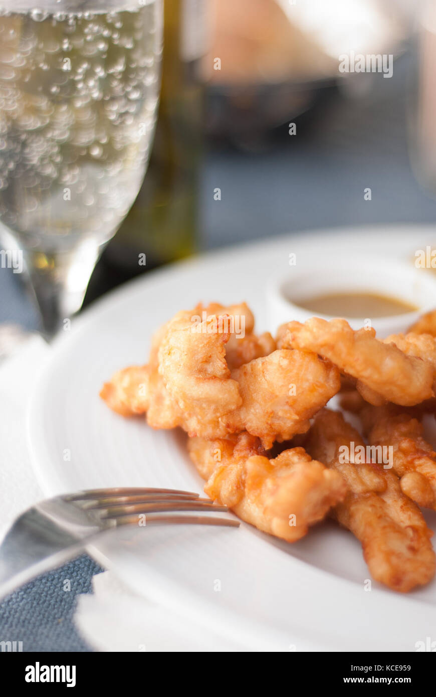 Fresh fried chicken fingers in a plate Stock Photo - Alamy