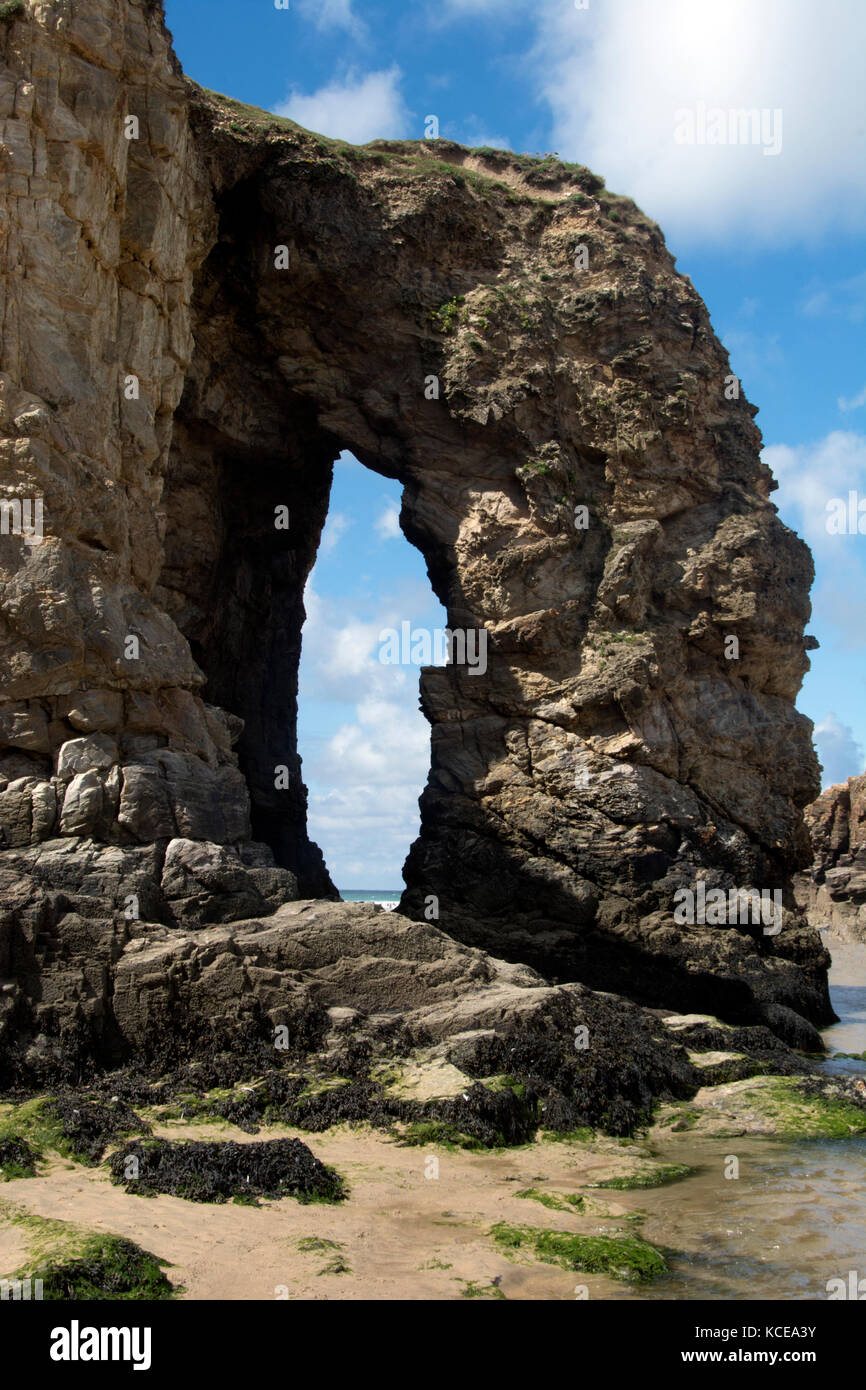 CORNWALL; PERRANPORTH; ARCH ROCK Stock Photo - Alamy