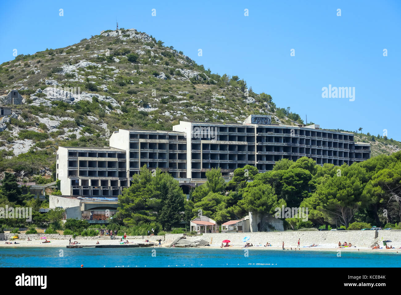 KUPARI, CROATIA - JULY 18, 2017 : Hotel Kupari in abandoned Yugoslavian ...