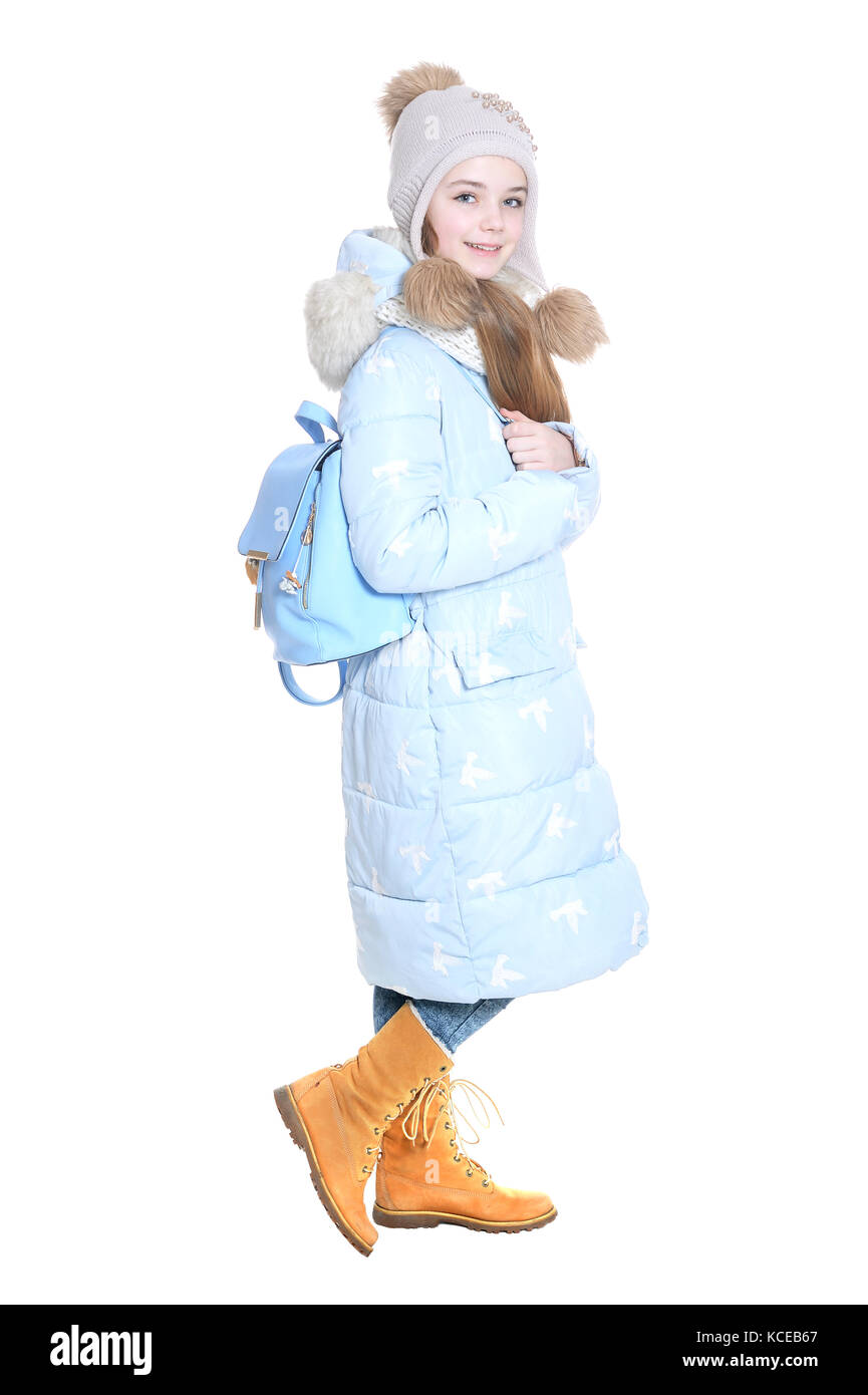 little girl in warm clothes Stock Photo - Alamy