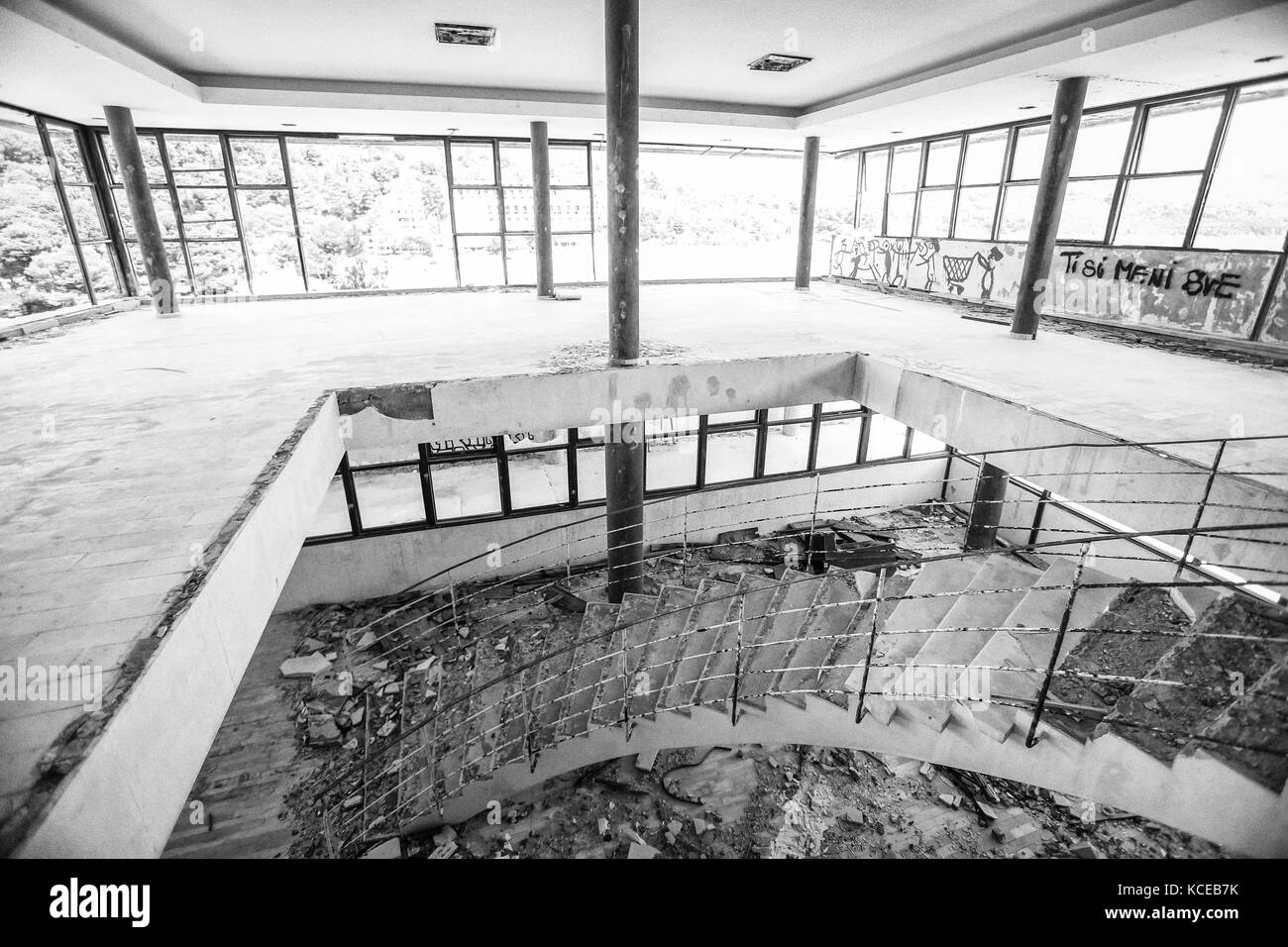 KUPARI, CROATIA - JULY 18, 2017 : An old obsolete abandoned building ...