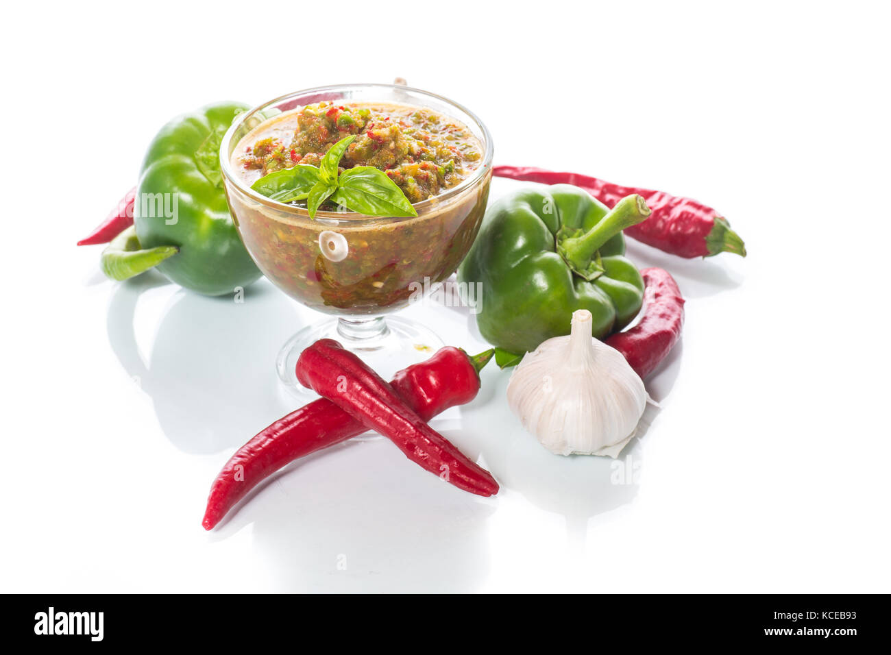 acute sauce of adzhika from various types of pepper Stock Photo - Alamy