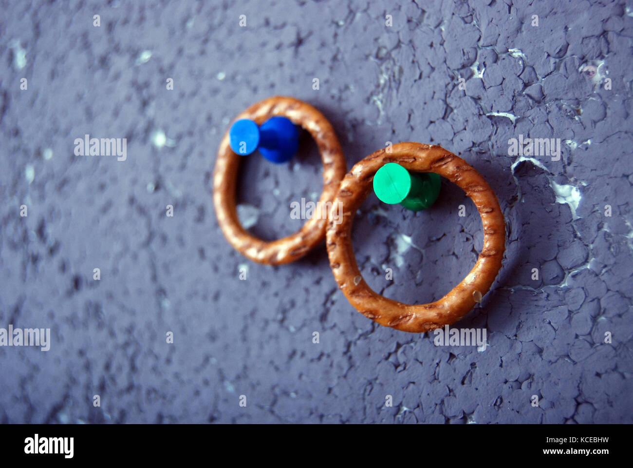 Picture of a ring crackers on a blue background Stock Photo - Alamy