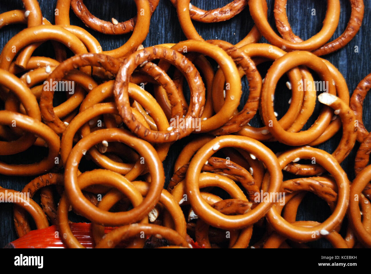 Picture of a ring crackers on a blue background Stock Photo - Alamy