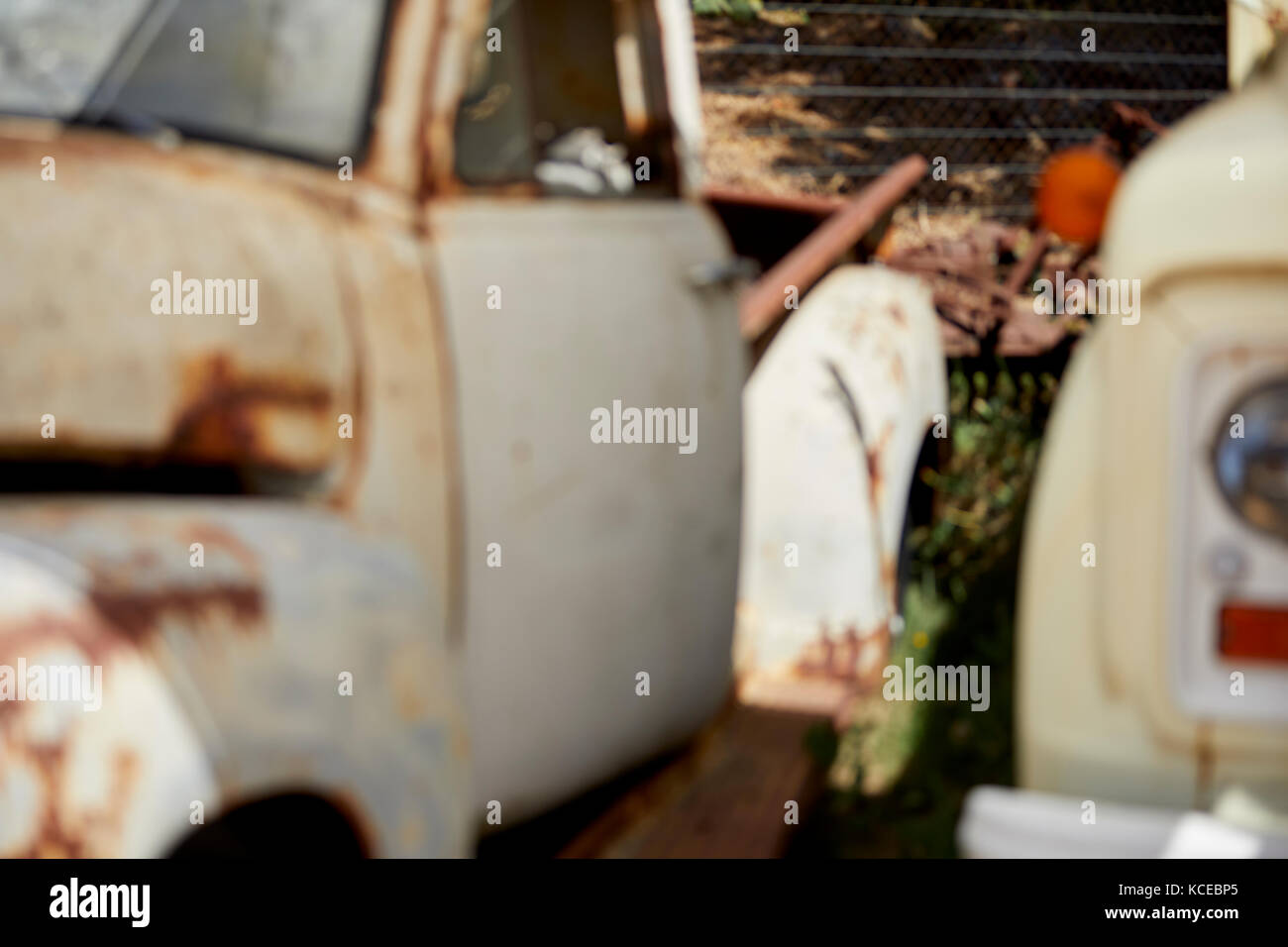 Old rusty classic van in a scrap yard Stock Photo - Alamy