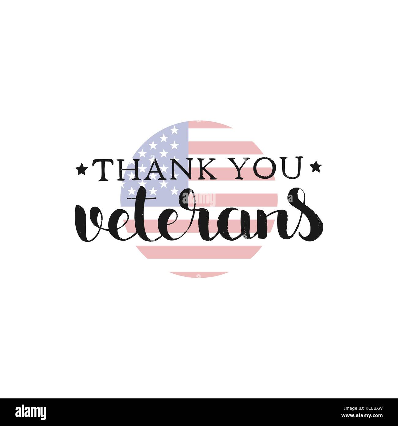 Thank You Veterans handwritten lettering. Modern vector hand drawn ...