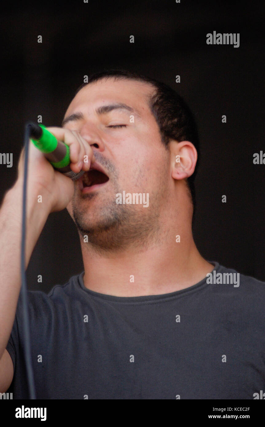 Jeffrey Moreira of Poison the Well performs at the 2007 Vans Warped Tour at the Coors ...