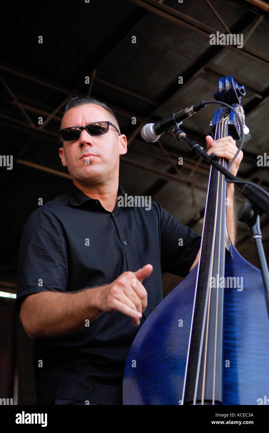 Jeff Roffredo of Tiger Army performs at the 2007 Vans Warped Tour at ...