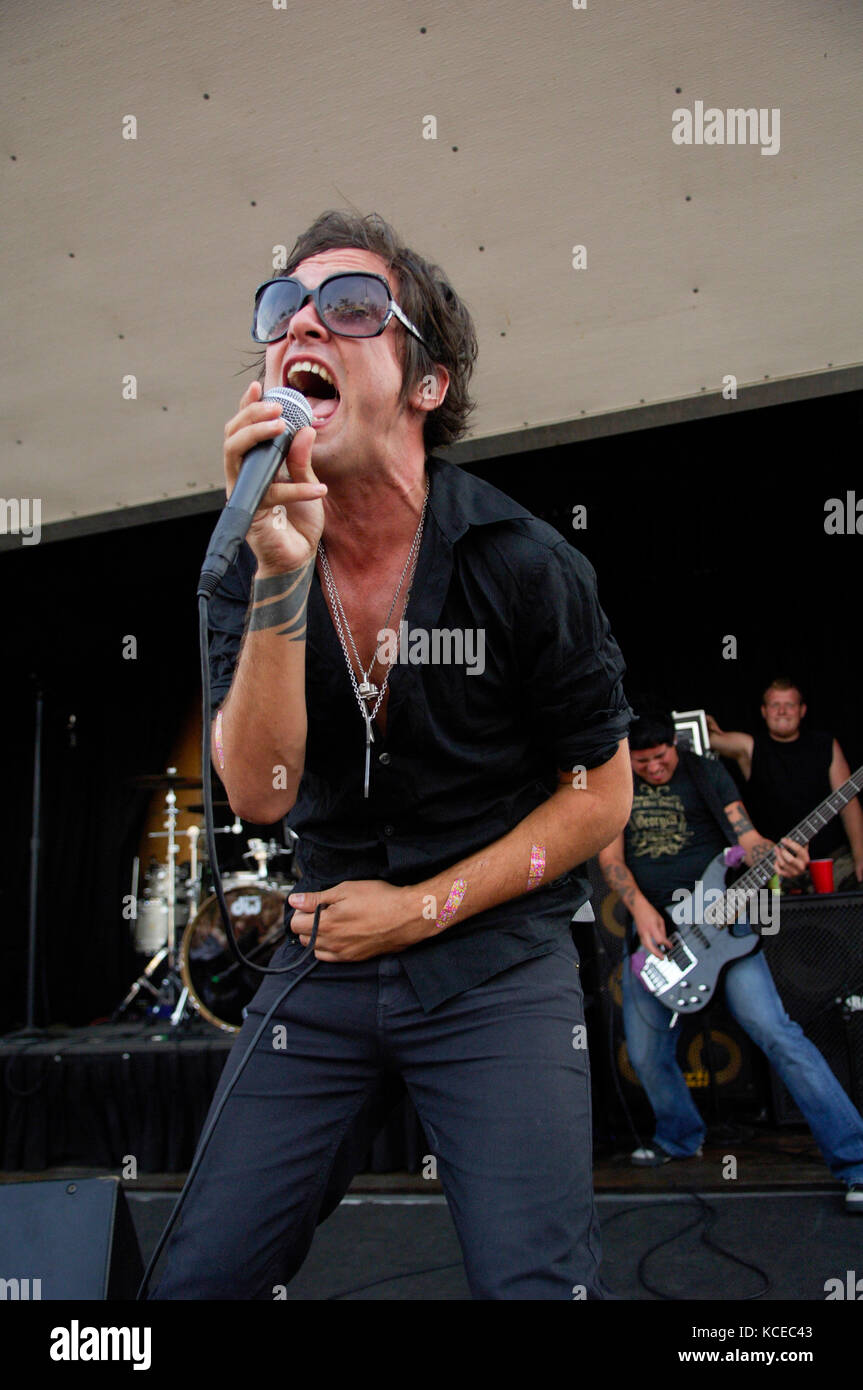 Mark Holmes of Bleed the Dream performs at the 2007 Vans Warped Tour at ...