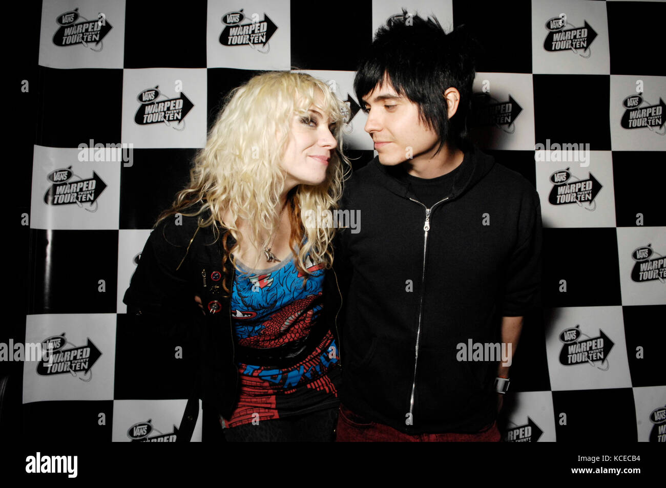 (L-R) Kelly Ogden and Luis Cabezas of The Dollyrots portrait at the ...