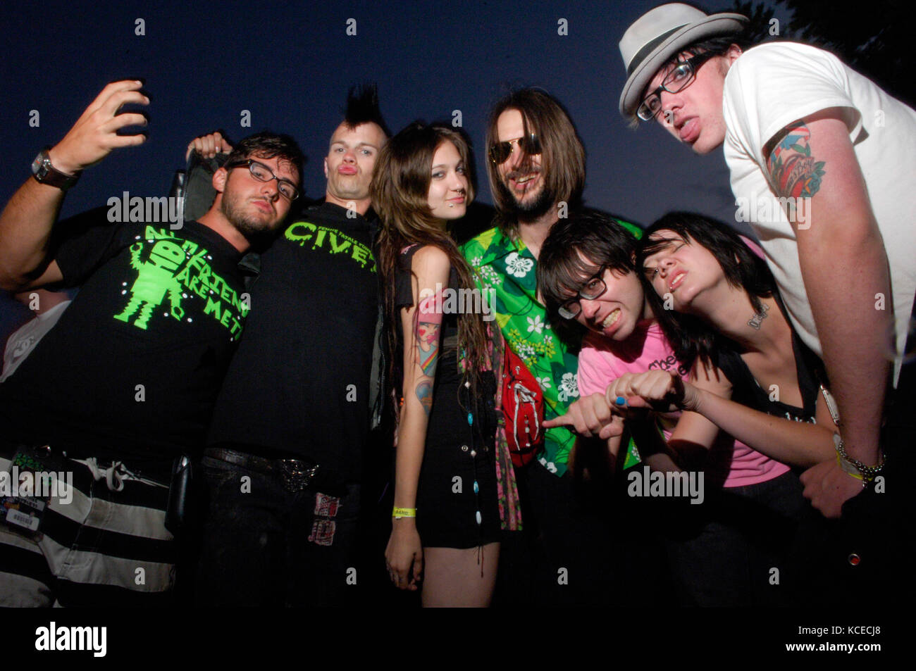 Bobby Alt, Alaina Beaton (aka Porcelain Black) and others backstage ...