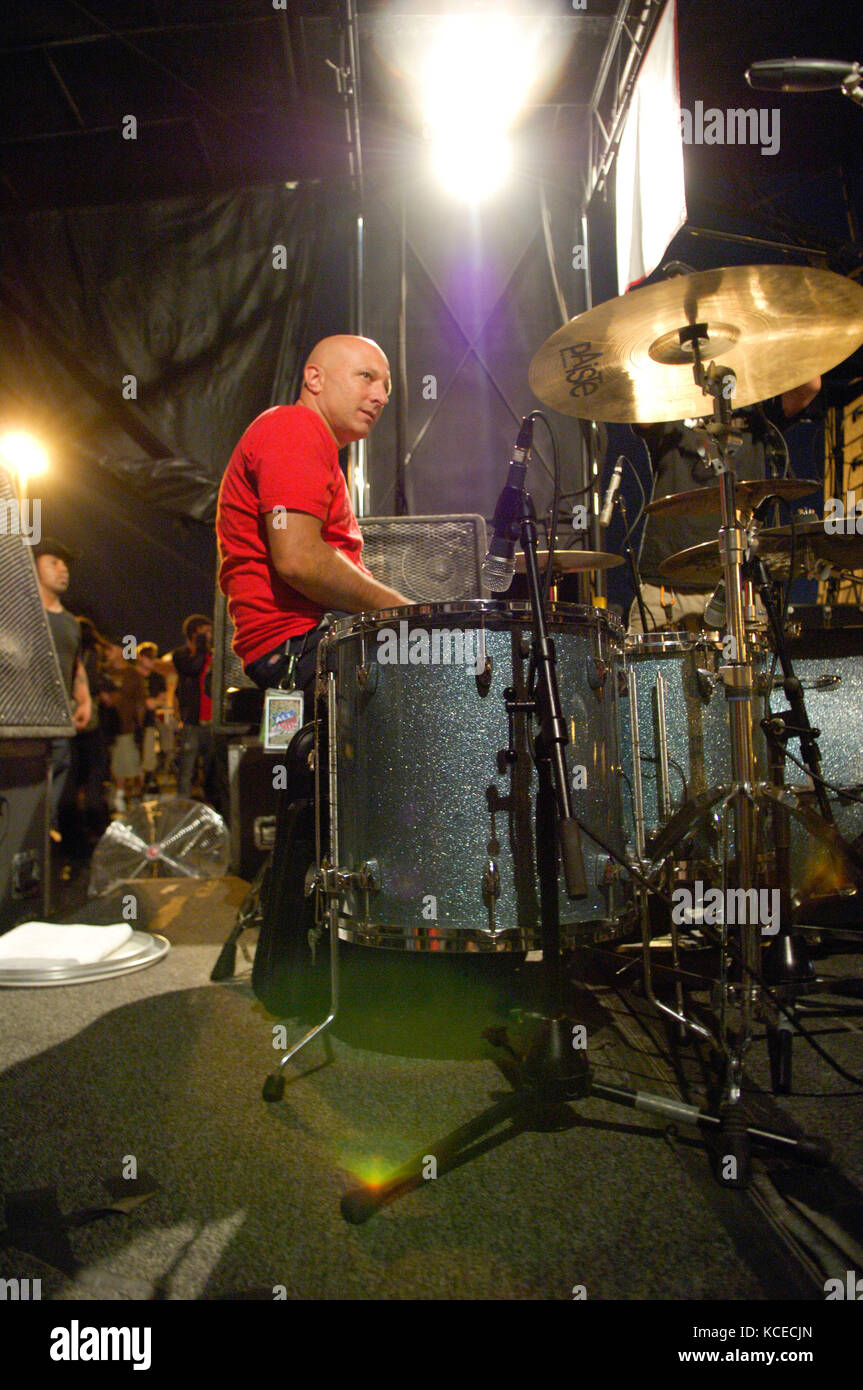 George Schwindt of Flogging Molly performs at the 2007 Vans Warped Tour ...