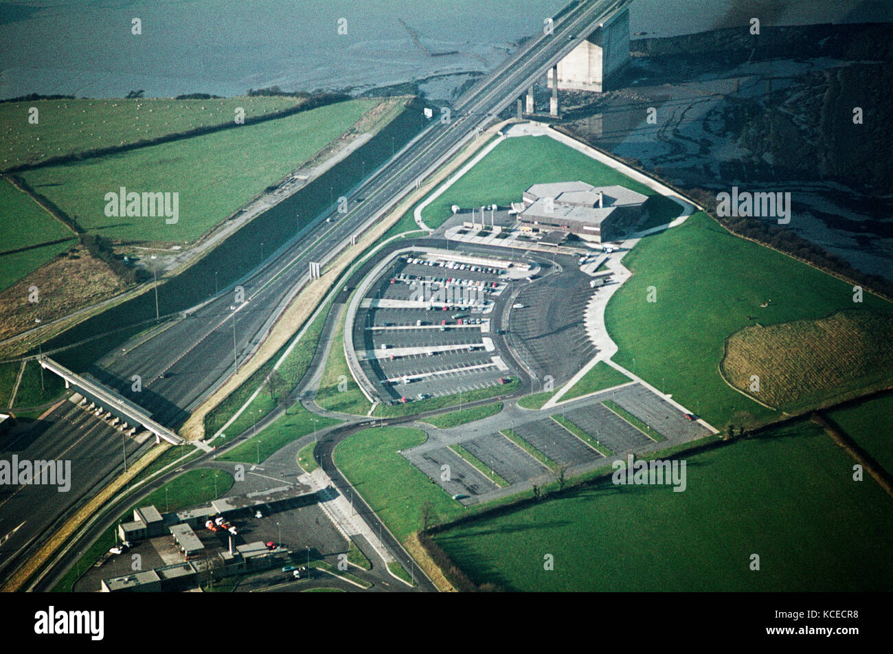 Aust Services, Aust, South Gloucestershire. Large service station at ...