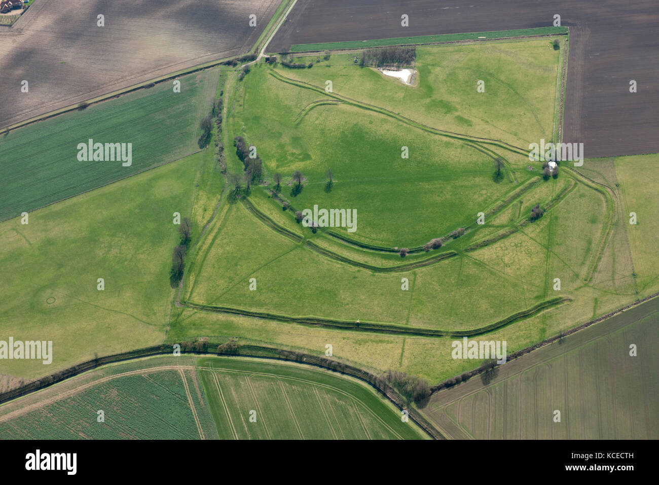 Stonea Camp, Cambridgeshire. Lying in the Fens near March, this is the ...