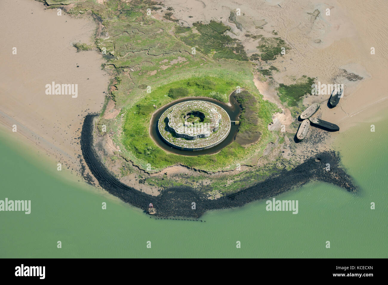 Fort Darnet, Kent. Aerial view of Fort Darnet, River Medway, Kent Stock ...