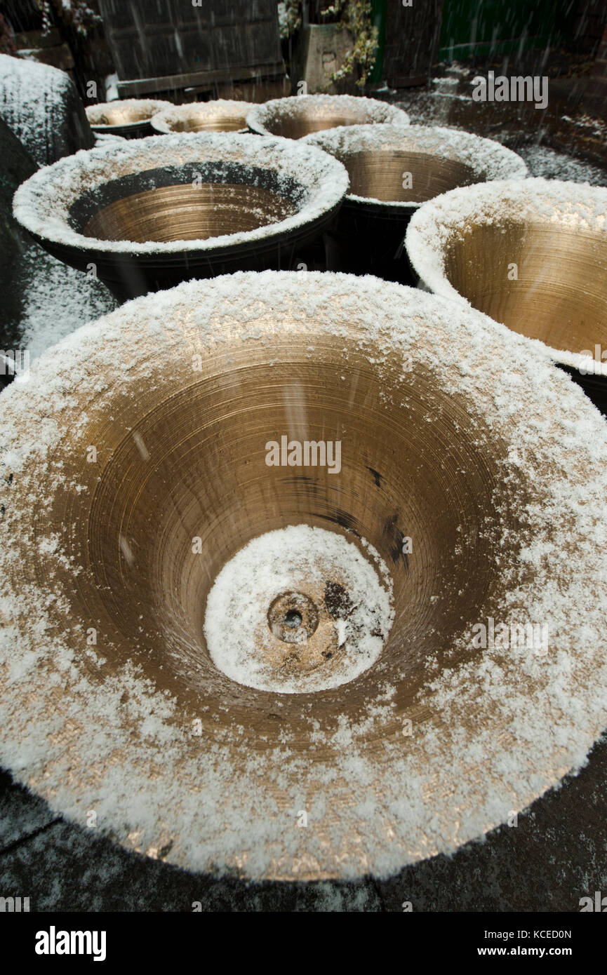 Whitechapel Bell Foundry, Tower Hamlets, London. Bells in courtyard ...