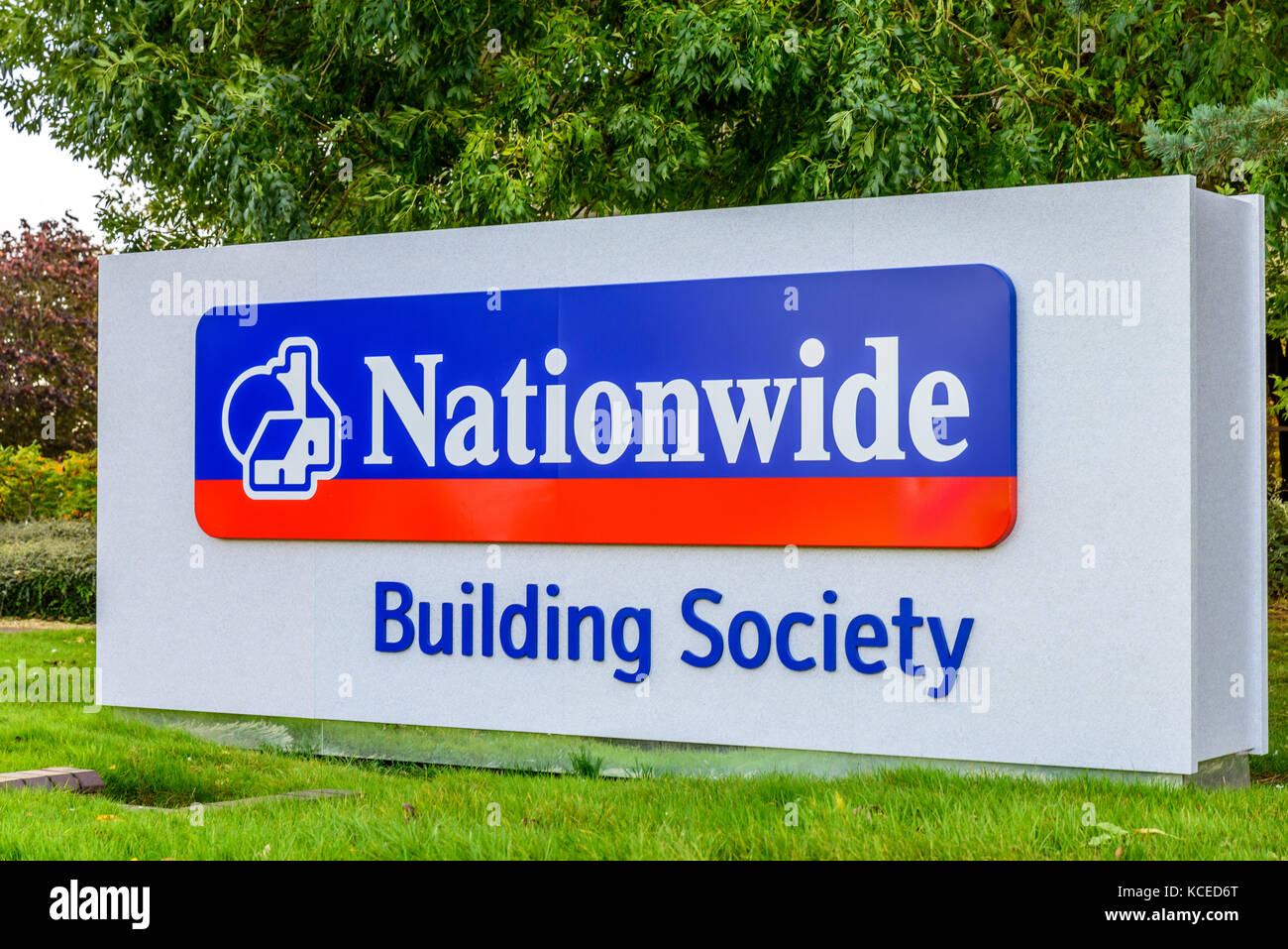 Northampton UK October 3, 2017: Nationwide Building Society logo sign ...