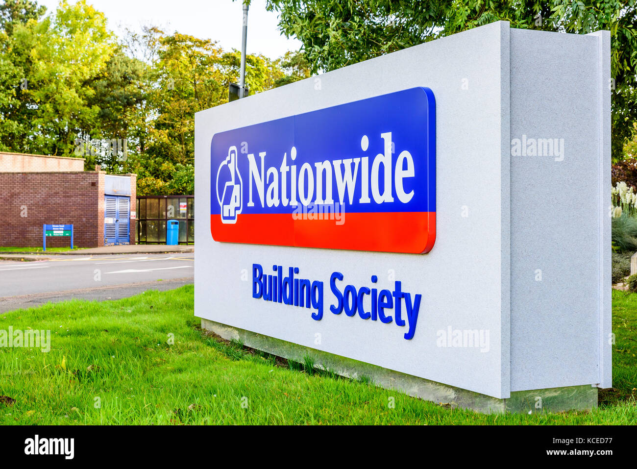 Northampton UK October 3, 2017: Nationwide Building Society logo sign ...
