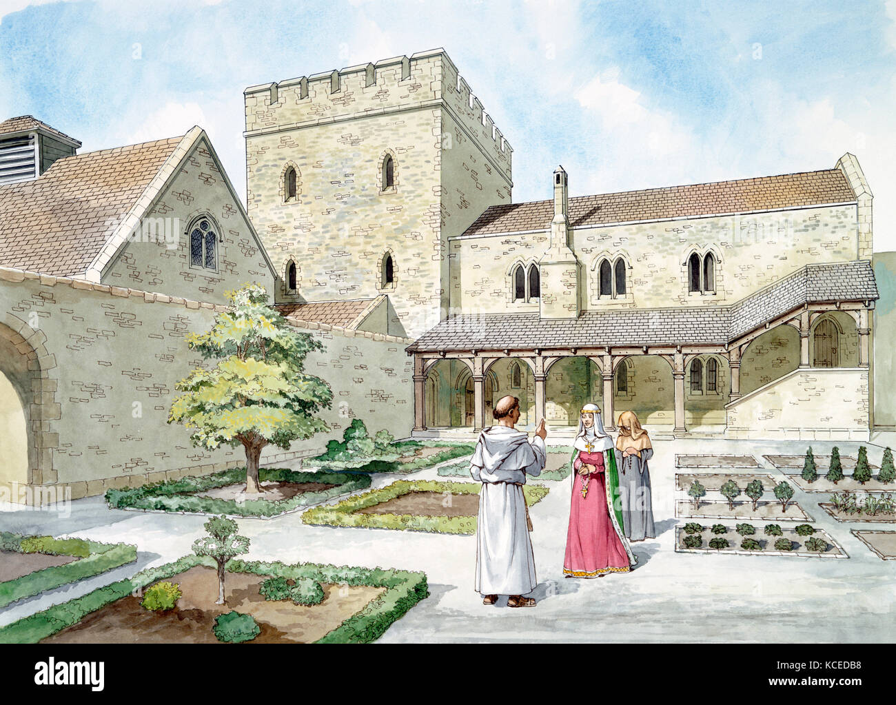 HELMSLEY CASTLE, North Yorkshire. Reconstruction drawing by Philip ...