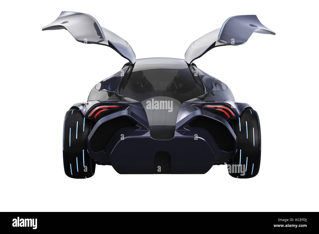 Car concept dark modern, back view Stock Photo - Alamy