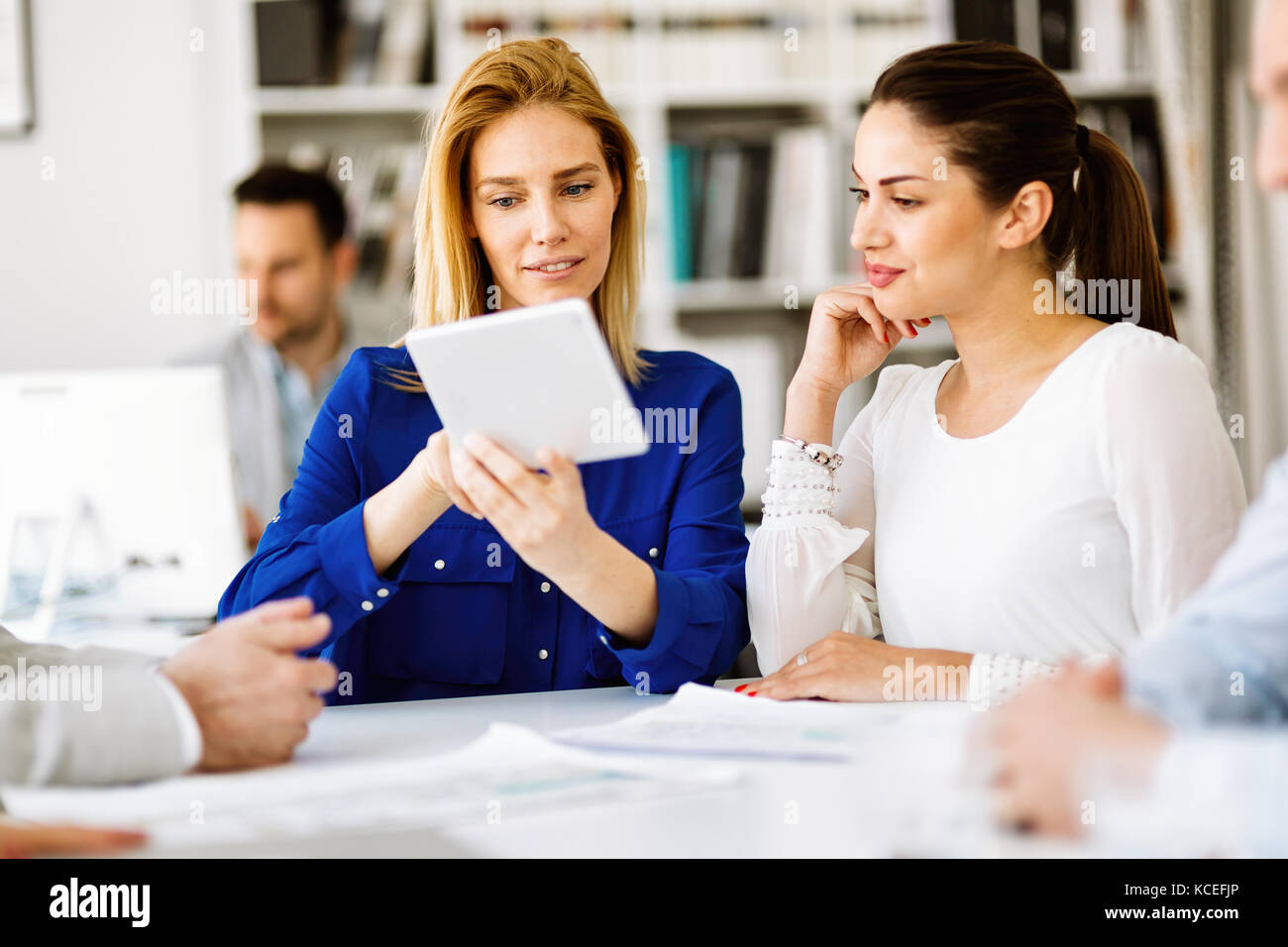 Busy office life Stock Photo - Alamy