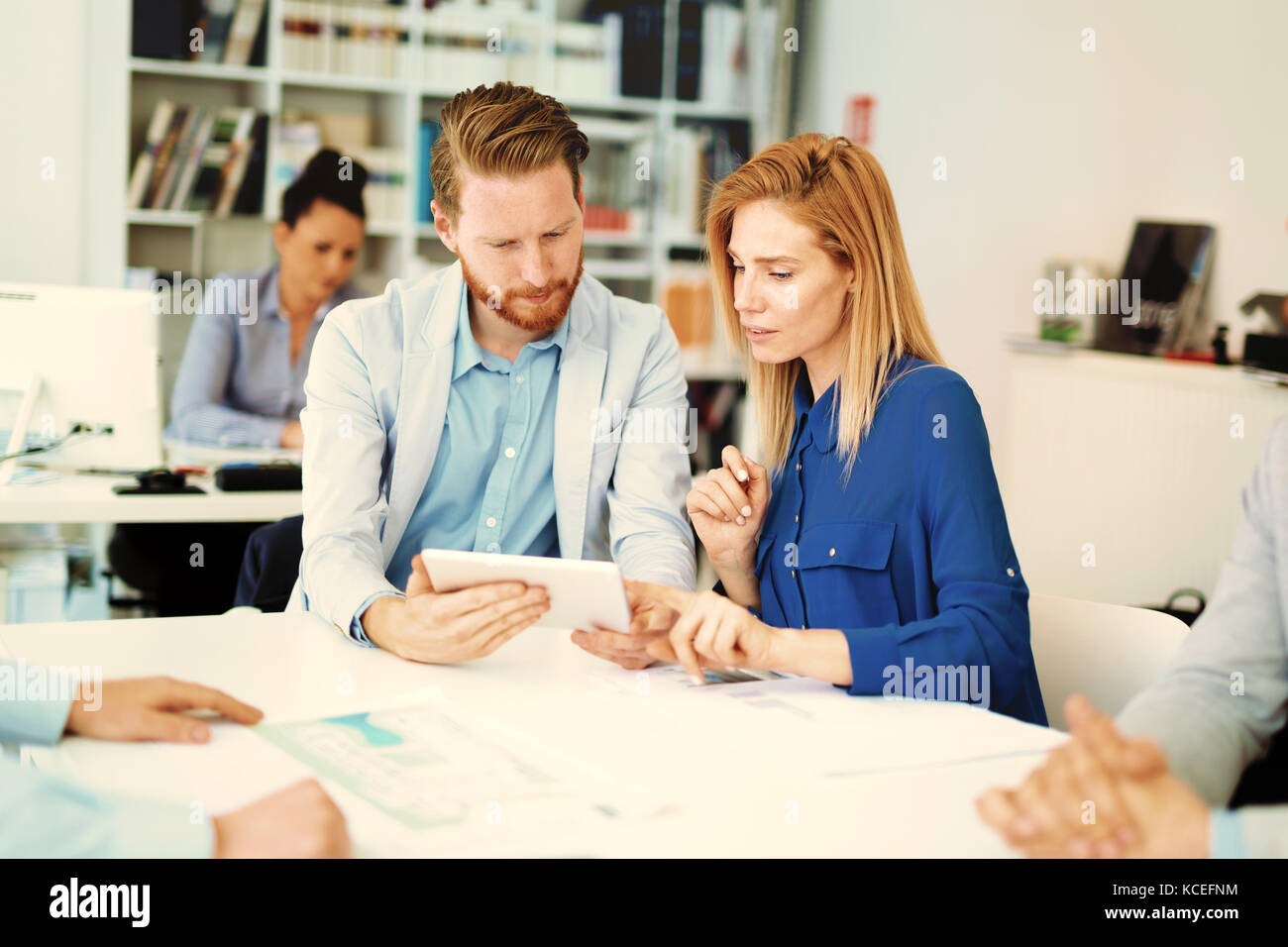 Busy office life Stock Photo - Alamy