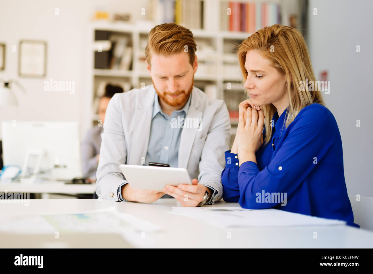 Busy office life Stock Photo - Alamy