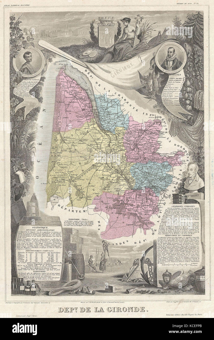 Antique map of bordeaux High Resolution Stock Photography and Images ...