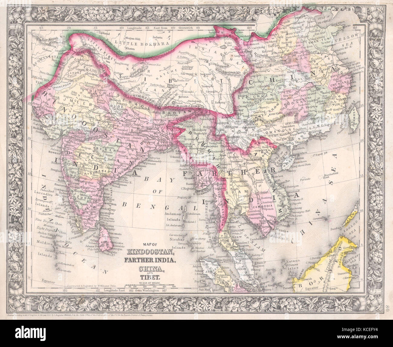 China india on geographic map hi-res stock photography and images - Alamy
