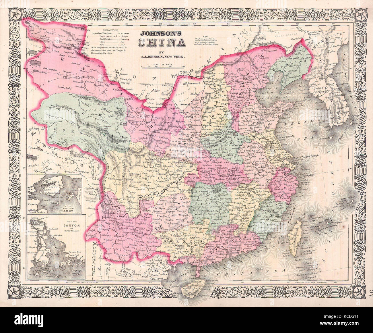 1865, Johnson Map of China and Taiwan Stock Photo - Alamy