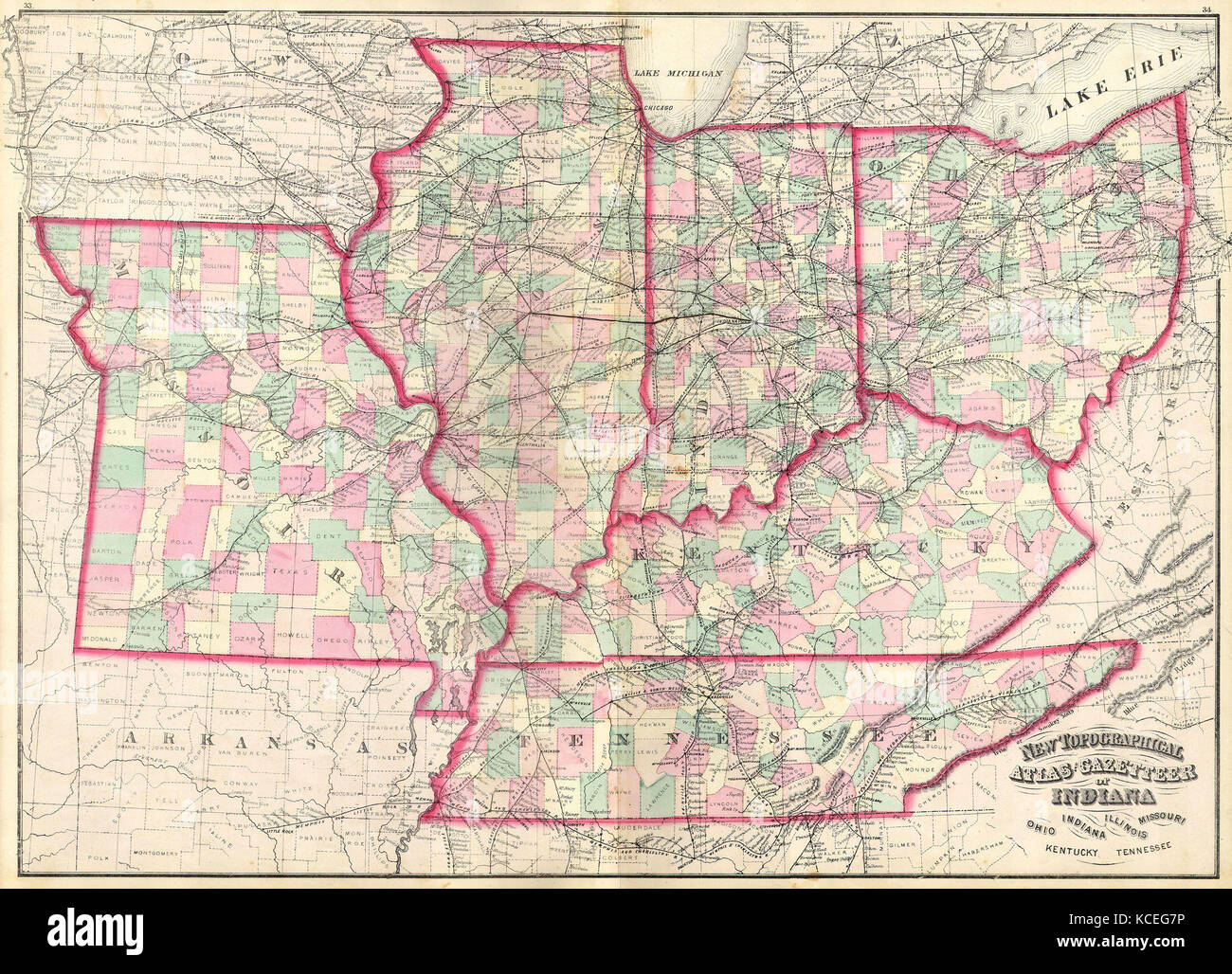 Kentucky map antique hi-res stock photography and images - Alamy