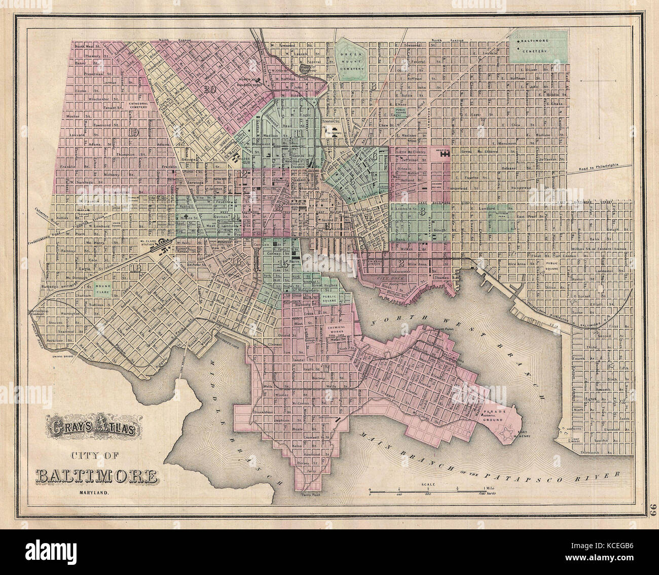 Map of baltimore 1874 hi-res stock photography and images - Alamy