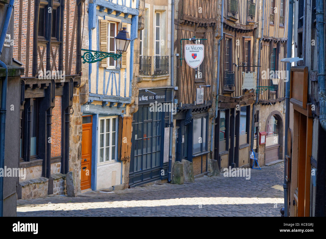 LE MANS, FRANCE, April 29, 2017 : Old street in Vieux-Le Mans. Le Mans ...
