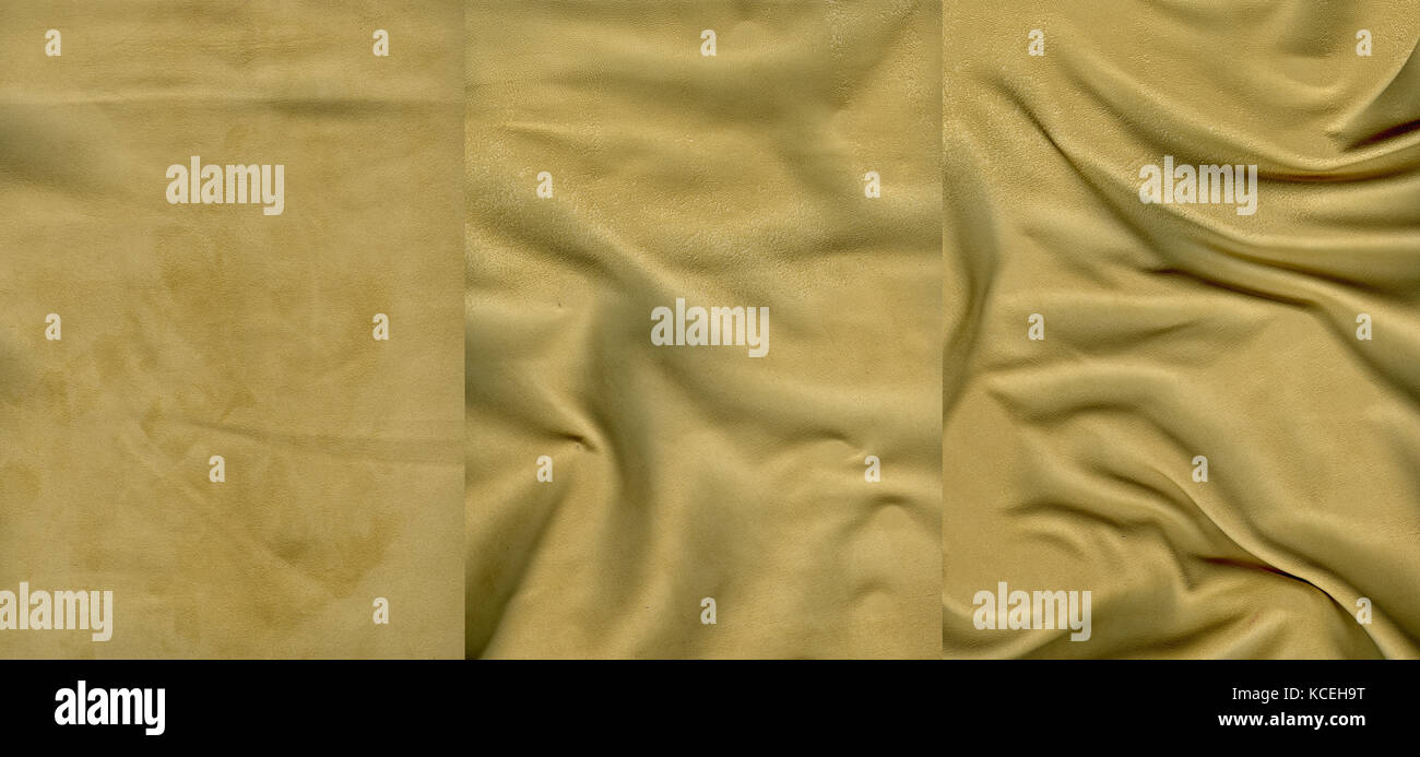 Set of very soft yellow suede leather textures for background Stock ...